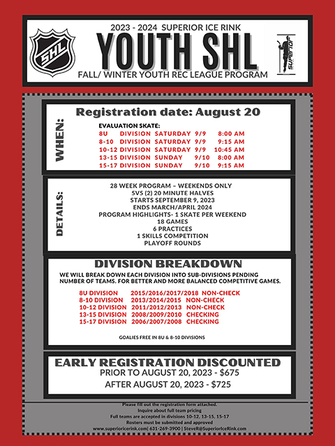 Recreational Hockey League | Superior Ice Rink