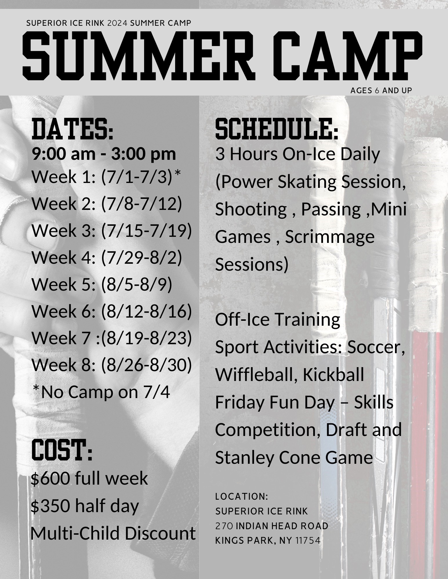 Summer Hockey Camps | Superior Ice Rink
